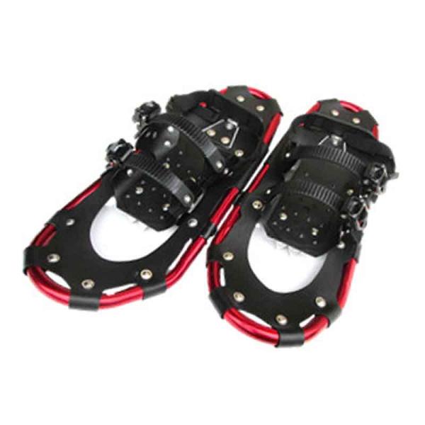 アルミフレームで軽量。耐久性に優れています。深い雪でも沈みにくく、手軽に雪上歩行ができます。平地・緩やかな雪原でのスノートレッキングに！脱着が簡単なラチェット式で靴にぴったりフィット！収納袋付で持運びや保管に便利です。靴を乗せるプレート部に...