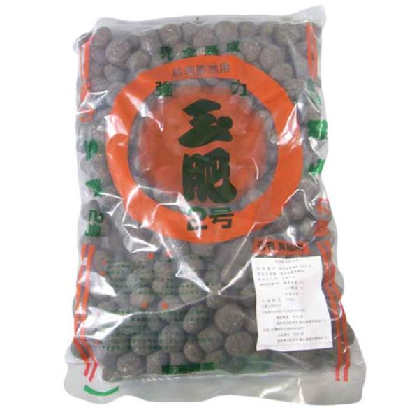 強力玉肥 2号品番：2737登録番号：第3333号種類：混合有機質肥料成分：窒素全量 4.0　　　りん酸全量 2.0　　　加里全量 1.0タイプ：大粒内容量：8kg入数：1個盆栽に効果的な有機性肥料です。花物、実物用の肥料となります。大玉と...