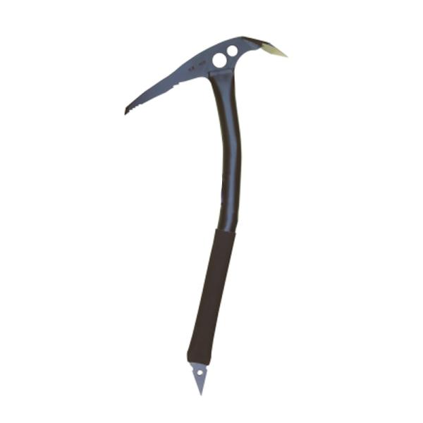 アルパイン、クライミングにお勧め。長期の携行に最適。形状、シャフトの変更により軽量化。サイズ：全長：52cm重　量：400g材　質：ピック、石突き：クロモリ鋼+電着塗装　シャフト：クロモリ鋼+電着塗装　グリップ：熱収縮ラバー入　数：1本クラ...