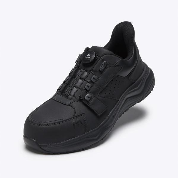 耐滑ソール仕様の先芯入りワークシューズ マンダムDIAL EZ＃919。留め具にはダイヤル機構の「FREE LOCK FIT SYSTEM」を採用。ダイヤルを回すわずかな時間で靴紐のように足にフィットします。また、ダイヤルが苦手とするつま先...