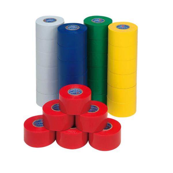 反復横跳のラインやバドミントンなどに活用ください。品　番：EKA059サイズ：幅4cm×長さ20m×厚さ0.2mm重　量：190g/巻材　質：PVCカラー：白、赤、黄、緑、青生産国:日本入　数：単色6巻組