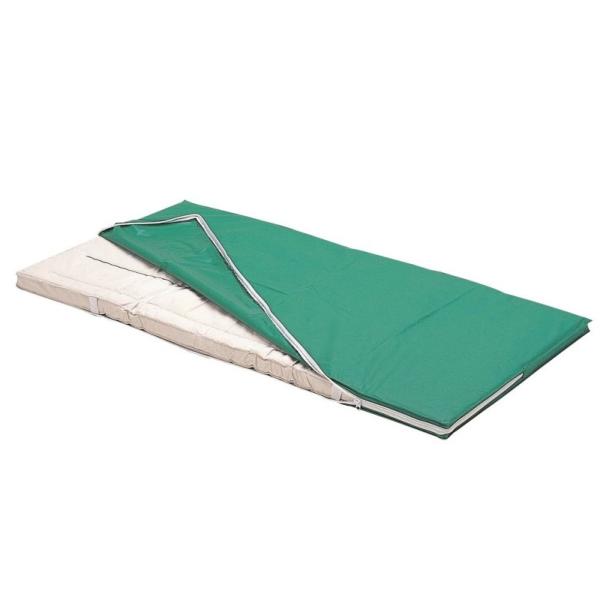 破れた古いマットの有効活用！屋外使用でマットを汚さない為のカバー品　番：EKM530サイズ：幅90cm×長さ180cm重　量：2.2kg材　質：ポリエステル4号防水帆布生産国：日本入　数：1枚体操マット幅90×長さ180用5〜6cm厚対応ロ...