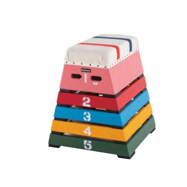 ※コチラの商品は、受注生産品の為、返品・交換などはできませんので予めご了承ください。※受注生産品の為、納期1ヶ月程度かかります。無骨なとび箱もカラフルにすると優しく見える。指導ラインが入った小学校低学年向き。年少者向けのとび箱は2cmの段ゴ...