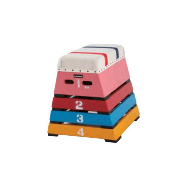 ※コチラの商品は、受注生産品の為、返品・交換などはできませんので予めご了承ください。※受注生産品の為、納期1ヶ月程度かかります。無骨なとび箱もカラフルにすると優しく見える。指導ラインが入った小学校低学年向き。年少者向けのとび箱は2cmの段ゴ...