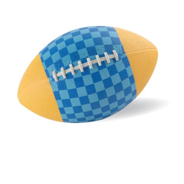 空気入れ不要！カラフルラグビーボール！最大直径17cm、長さ35cm重量：422g材質：合成ゴム（ブチル入り）生産：ベトナム製入数：1個