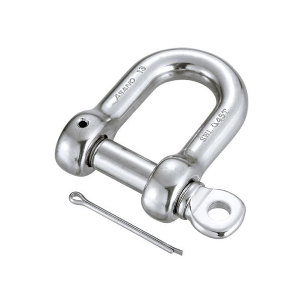 ピンシャックル 割りピン付サイズ：16使用荷重：900kgNo.：AK11109※材質：SCS13 (SUS304相当) ピン・割ピン＝SUS304 入数：1個