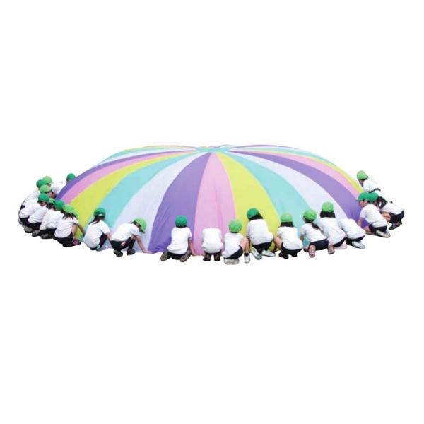 優しい色合いのパステルカラーのプレイバルーンは青空にとっても映えます！ひも付きなので、空に飛ばしたバルーンが青空とよく合います。品　番：10028サイズ：径5m重　量：2kg材　質：ナイロンタフタ使用人数の目安：15〜20人セット内容：本体...