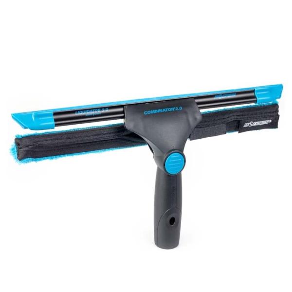 Tバーの取付方は２通りで、スクイジーと同じ向きに付けるか、逆向きに付けるかが選べます。２つの道具を持ち替えることなく、これ１つでガラス清掃が行えます。仕上げ作業＋取り替え作業なし＝時間短縮サスペンション機能が付いた新しいシャンパーで操作性ア...