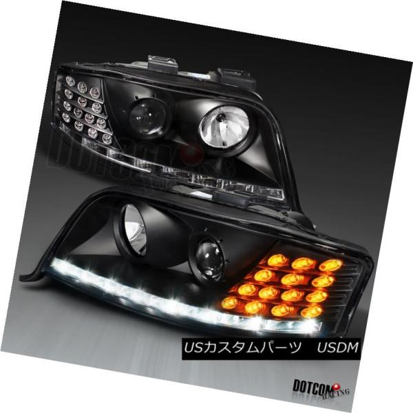 ヘッドライト 2002-2004 A6 Black LED Pro Headlights+Auto-Level Motor+LED Turn Signal 2002-2004 A6ブラックLEDプロヘッドライト+オート  oレベルモーター+...