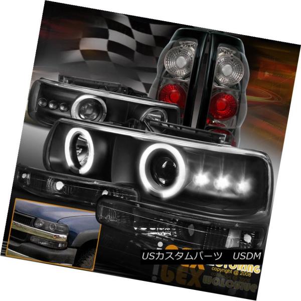 ヘッドライト 1999-2002 Chevy Silverado (6PC) Black Halo Projector LED Head Light + Smoke Tail 1999-2002シボレーシルバラード（6PC）ブラックハロープ...