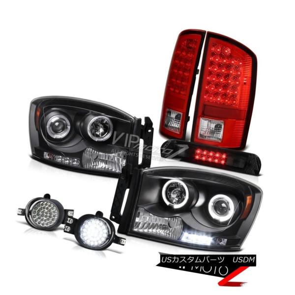 ヘッドライト Twin LED Headlamp Red Tail Light D.R.L Fog Tinted 3rd Brake 2007 2008 Dodge Ram ツインLEDヘッドランプレッドテールライトD.R.Lフォッグテンシ...