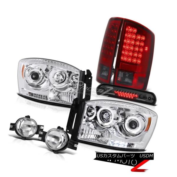 ヘッドライト 2007 2008 Ram Twin Halo Headlamp SMD Rear Tail Lamp Bumper Fog Smoke Third Brake 2007年2008年ラムツインハローヘッドランプSMDリアテール...