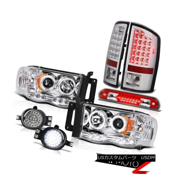 ヘッドライト 2002-2005 Dodge Ram Twin Halo LED Headlamps Bulb Tail Lights Trim Fog Roof Red 2002-2005ダッジラムツインハローLEDヘッドライトバルブテー...