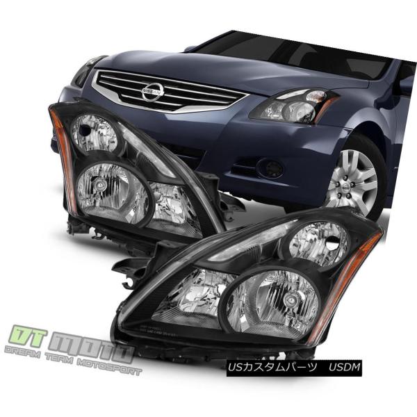 ヘッドライト Blk For 2010-2012 Altima 4dr Sedan Halogen Headlights Headlamps 10-12 Left+Right Blk for 2010-2012 Altima 4drセダンハ...