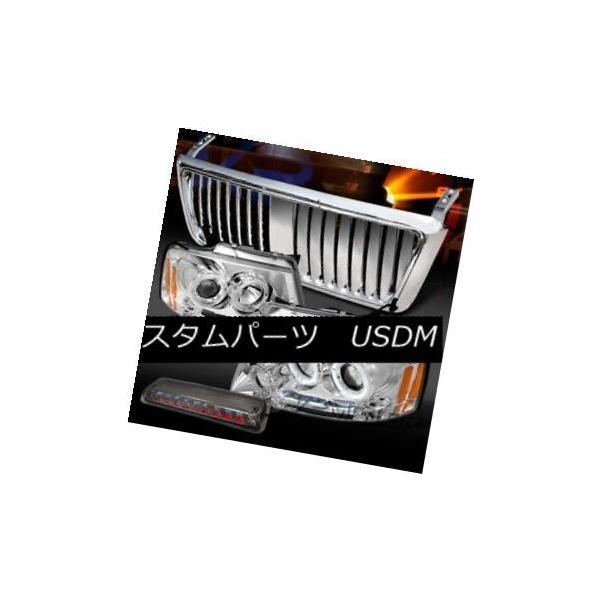 ヘッドライト 04-08 F150 Chrome Halo Projector Headlights+Grille+Smoke LED 3rd Brake 04-08 F150クロームハロープロジェクターヘッドライト+グリル  lle +ス...