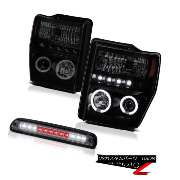 ヘッドライト 2008-2010 F350 Turbo Diesel [BRIGHTEST] CCFL Rim Headlights Roof Stop LED Tinted 2008年?2010年F350ターボディーゼル[BLIGHTES...