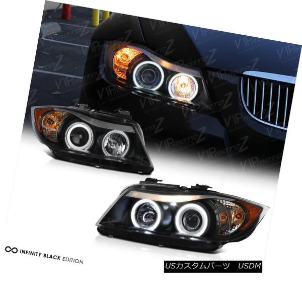 ヘッドライト [BRIGHTEST CCFL] 2006-2008 BMW E90 3-SERIES Sedan 4D Black Angel Eye Headlights [BLIGHTEST CCFL] 2006-2008 BMW E9...