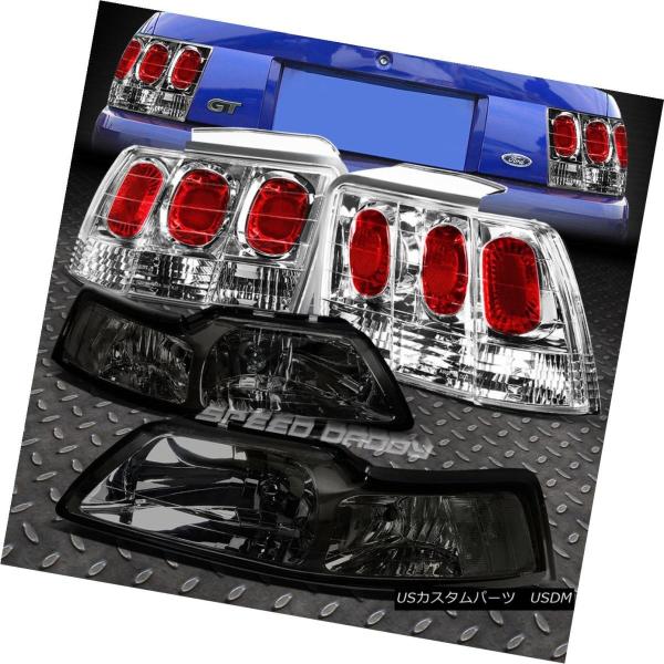 テールライト SMOKE LENS CLEAR CORNER HEADLIGHT+ALTEZZA STYLE TAIL LIGHT FOR 99-04 MUSTANG SMOKE LENSクリアコーナーヘッドライト+アルテ ZZA STYL...