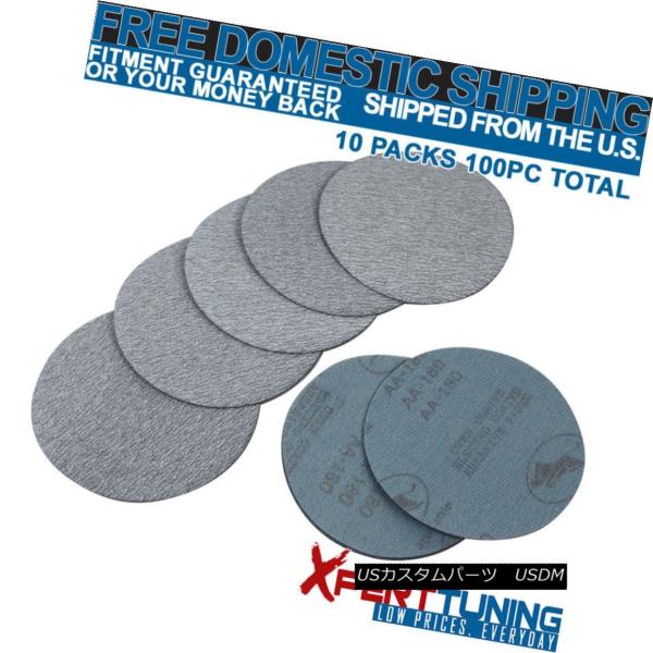 エアロパーツ 100PC 5Inch 127mm 180 Grit Auto Sanding Disc Bumper Collision Repair Sand Paper 100PC 5インチ127ミリメートル180グリット自動サンディン...