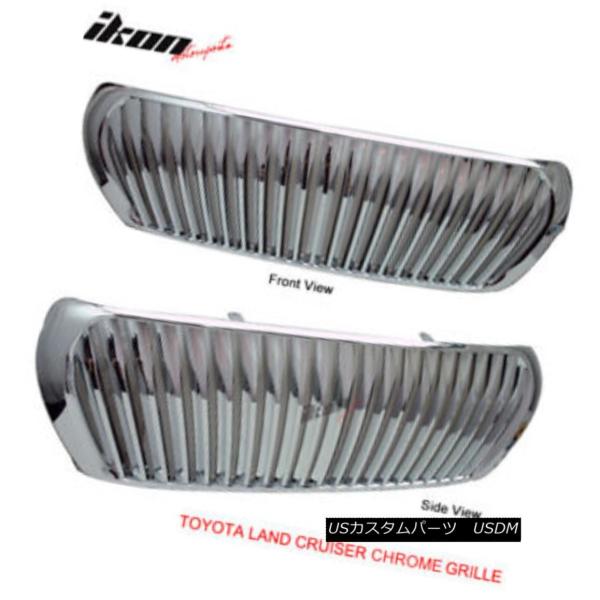USグリル Fits 08-09 Toyota Land Cruiser Vertical Hood Grille Chrome フィット08-09トヨタランドクルーザー垂直フードグリルクローム