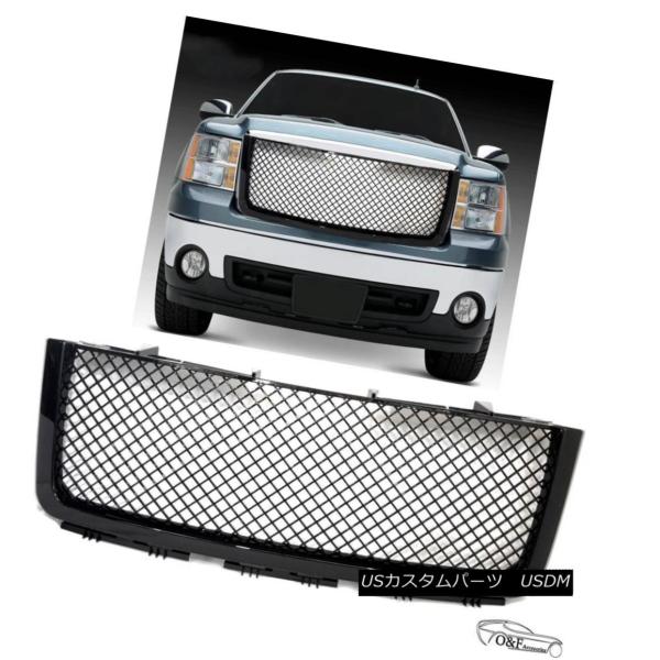 USグリル 2007 2013 GMC SIERRA 1500 BLACK LUXURY MESH FRONT HOOD BUMPER STEINLESS GRILLE  2007 2013 GMC SIERRA 1500 BLACKラグジ...