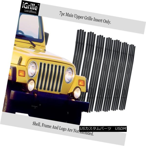 USグリル Fits 97-06 Jeep Wrangler Vertical Black Stainless Steel Billet Grille Insert フィット97-06ジープラングラー垂直黒ステンレス鋼ビレットグリルインサート