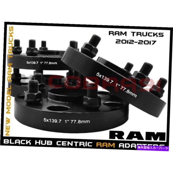 wheel adapter 4 PC 1 "厚いダッジブラックハブセントリックホイールスペーサーアダプター-DakotaDurango Ram 4 Pc 1" Thick Dodge Black Hub Centric Wheel Spac...