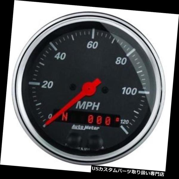 USタコメーター 自動メーター1449デザイナーブラックエアコアGPSスピードメーターゲージ  Auto Meter 1449 Designer Black Air-Core GPS Speedometer Gauge