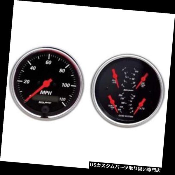 USタコメーター オートメーター1403デザイナーブラックエアコア2ピースゲージキット、5インチ  Auto Meter 1403 Designer Black Air-Core 2 Piece Gauge Kit, 5 Inch