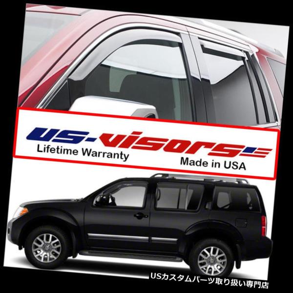USベントバイザー、ドアバイザー 2005  -  15年日産パスファインダー用米国バイザーインチャネルウィンドウベントバイザーレインガード  US-Visors In-Channel Window Vent Visors Rain Gua...