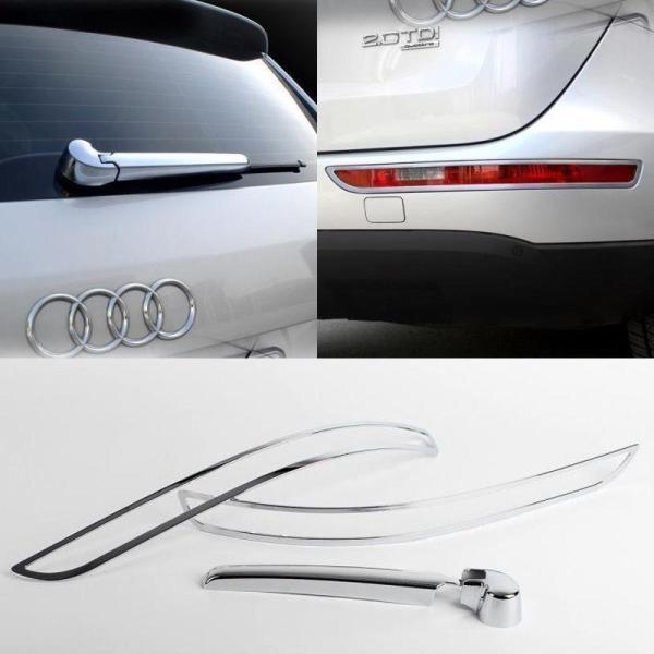 USクロームカバー、メッキカバー AUDI 2007-2011 Q5のためのクロム後部窓のワイパー反射器の成形カバートリム4PCS  Chrome Rear Window Wiper Refrector Molding Cover Trim...