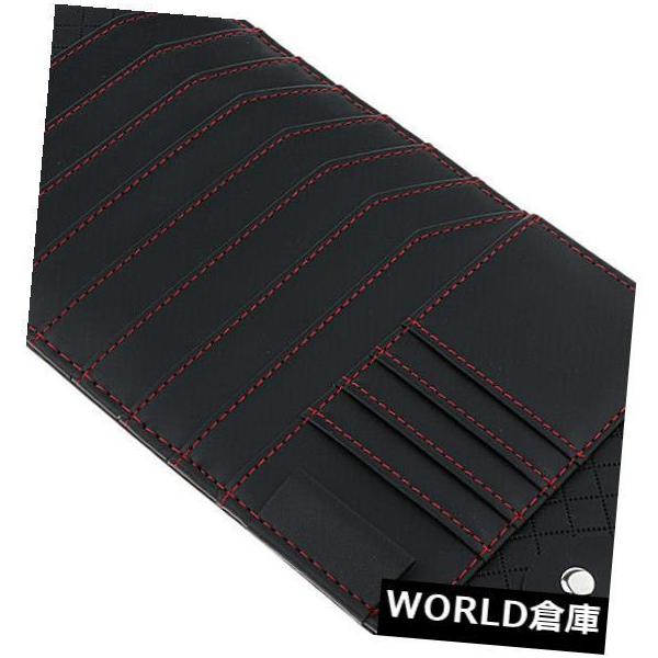 USサンバイザー PUレザーブラックCDフォルダーサンバイザーDVDディスクバッグカーアクセサリー  PU Leather Black CD Folder Sun Visor DVD Disk Bag Car Accessories