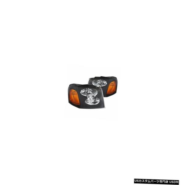 ITASCA SUNCRUISER 2006 2007ペアセットブラックヘッドライトヘッドライトフロントランプRV  ITASCA SUNCRUISER 2006 2007 PAIR SET BLACK HEADLIGHTS HEAD LI...