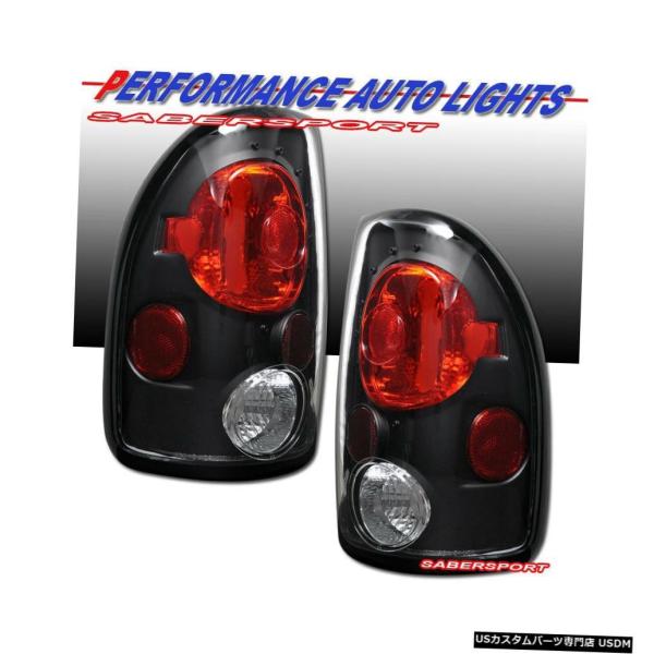 1997-2004ダッジダコタ用ペアブラッククリアテールライトセット  Set of Pair Black Clear Taillights for 1997-2004 Dodge Dakota