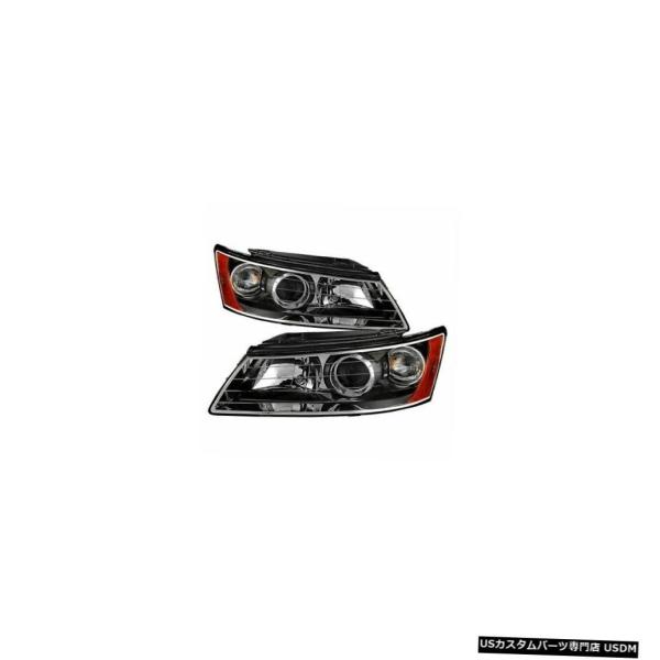 Spyder 9029677 ORG.MFRスタイルヘッドライトブラック06-08現代ソナタ用NEW  Spyder 9029677 ORG.MFR Style Headlights Black For 06-08 Hyundai Sona...