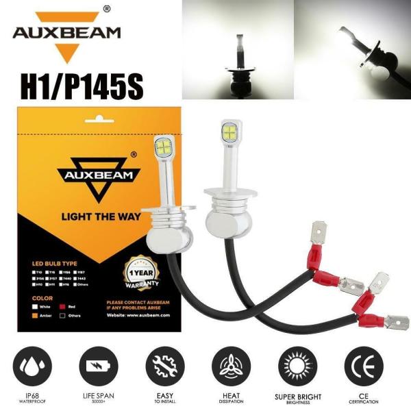 2X AUXBEAM H1 LEDヘッドライト変換ロービームバルブフォグライト6000Kブライト 2x AUXBEAM H1 LED Headlight Conversion Low Beam Bulb Fog Light 6000K Br...