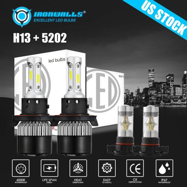 4X 6000K LEDヘッドライト電球高低ビームフォグのダッジチャレンジャー2011年から2014年 4X 6000K LED Headlight Bulbs High Low Beam Fog For Dodge Challenger ...