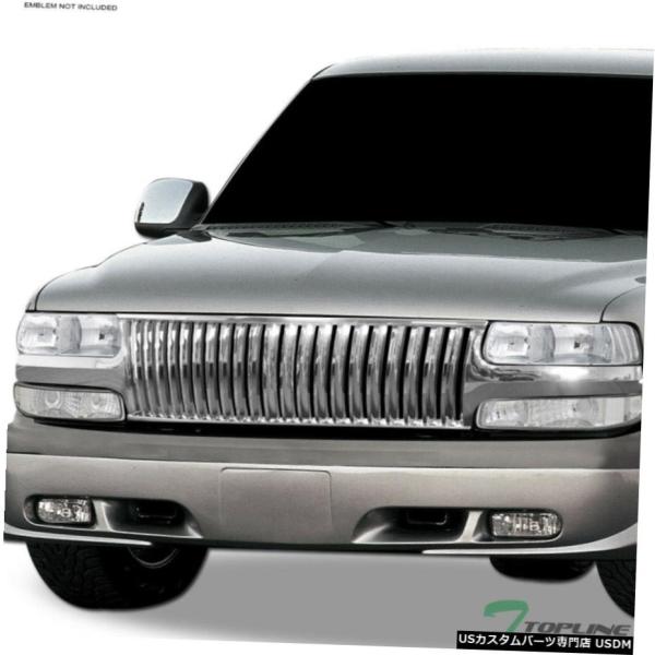 グリル トップライン1999-2006シルバラード/タホ/サバーバン垂直フロントグリル用 - クローム Topline For 1999-2006 Silverado/Tahoe/Suburban Vertical Front Grille...