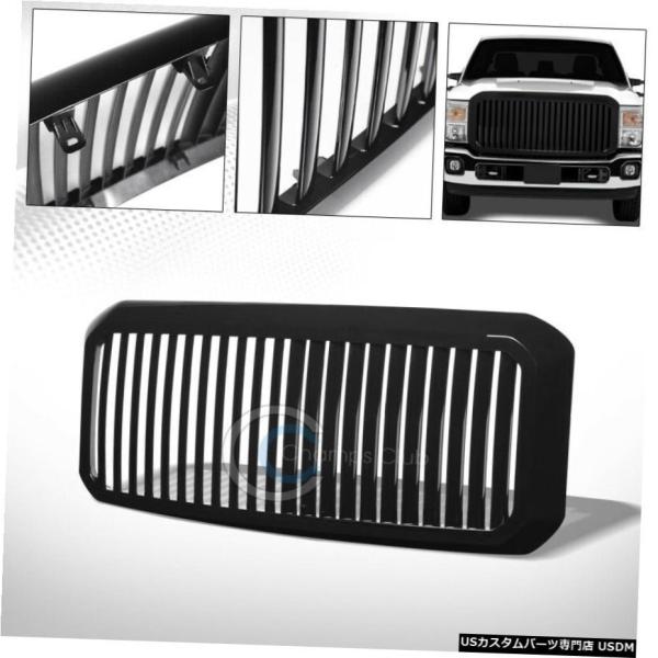 グリル フィット11-16フォードF250 / F350 Superduty光沢BLK垂直フロントバンパーグリルグリル Fit 11-16 Ford F250/F350 Superduty Glossy Blk Vertical Front...