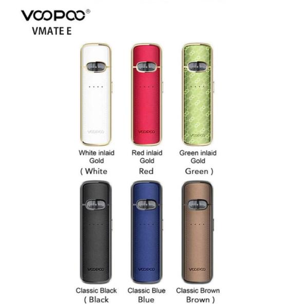 特徴:1. 軽量でコンパクト2. 最大20W出力3. 内蔵1200mAhバッテリー4. 3ml Vmate V2 カートリッジ5. 統合された0.7オームまたは1.2オームのコイル6. 金属および革の構造7. 調整可能なエアフロー8. ニコ...