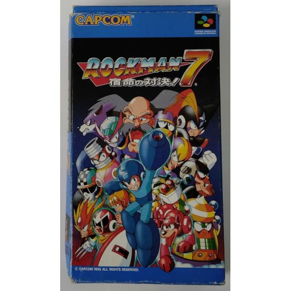 ■タイトルSFC ロックマン7■商品名スーパーファミコンソフト(箱説付)■商品状態ソフト：可（前面のシールに傷みあり）箱：難あり（破れあり）説明書：難あり（テープ補強跡あり）■その他