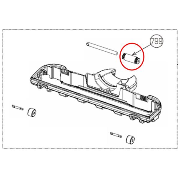 【ご注文受付後、2営業日程度で出荷日のご案内をメールでお送りいたします】《ご注意ください》この部品には軸は付いていませんので、前の軸を外しご利用ください。（車輪部のみ）対応機種：VC-100XP　VC-105XP　VC-10TP　VC-20...