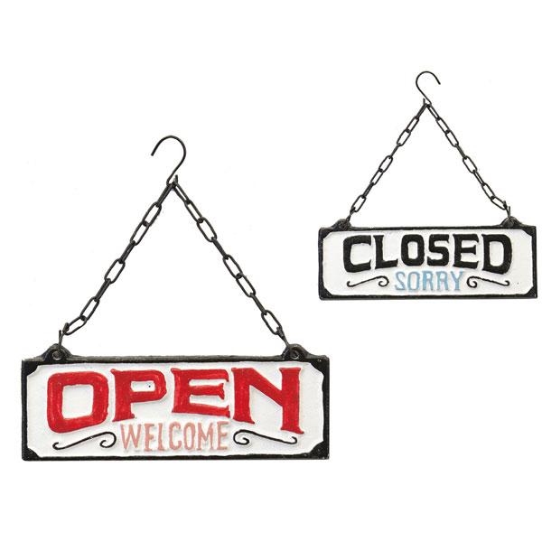 両面で使えるOPEN &amp; CLOSED ウェルカムサインプレートです。アイアン雑貨はシンプルにコーディネートできるところがポイント！実用的で飾るだけでもインテリア性抜群です！お部屋をアイアン雑貨で統一コーディネートしてみては如何でし...