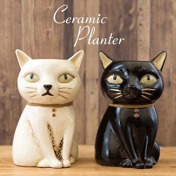 愛猫家必見の「セラミックフラワーポット［cat ねこちゃん］」が登場しました！白猫と黒猫の2種類！どのお部屋にもインパクトを与える存在感です。かわいいフォルムと愛くるしい表情が、お部屋に暖かさをもたらします。このフラワーポットは観葉植物や花...