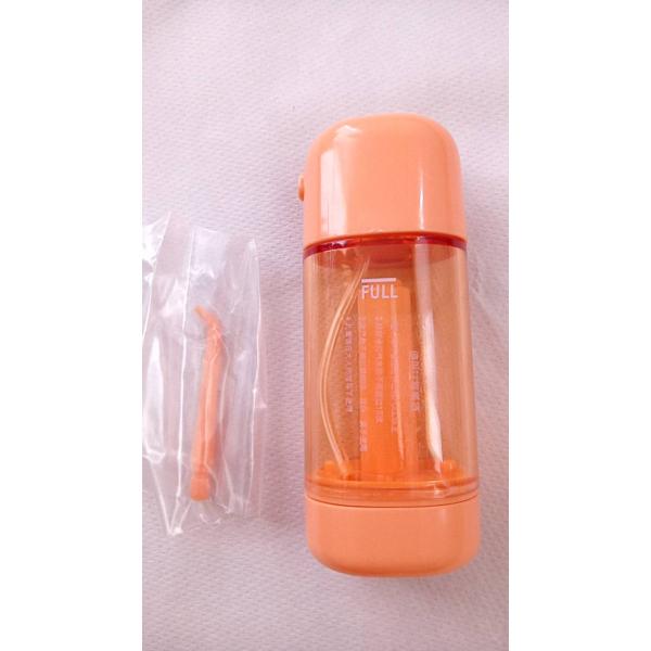 とても小さくハンドバックにもしっかり入ります。電源はいりません。ポンプ式