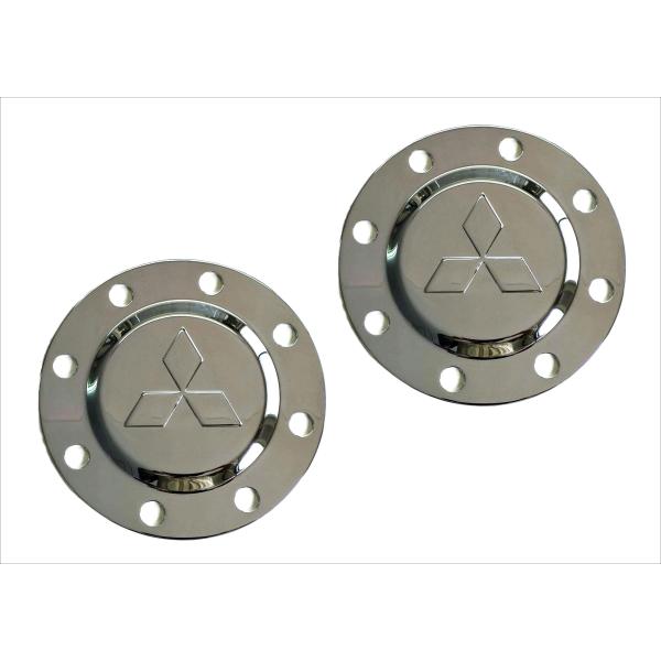 3286814■適合車種　ふそう　大型07スーパーグレート　6×2スーパーグレートグレート■型式FU4#、FU5#引きずり（RR）側ハブキャップ■国産高級クロームめっき■L/R（2ケセット）※三菱ふそう純正部品　MC829284現在付いてい...