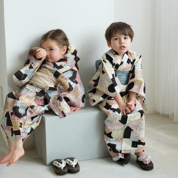 【発売日：2026年06月03日】お洋服感覚なのに、しっかり浴衣見え。着付けがいらない被りタイプの「ワンピース浴衣」。国内で丁寧に染め上げた浴衣生地を使用し、女の子・男の子どちらも着られるデザインにお仕立てしています。お客様のお声をもとに、...