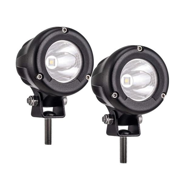 【商品名】　ミニサイズ LEDワークライト 丸形 バイク補助灯 10W 6000K フォグランプ オートバイ 自転車 カー用品 スポット型 狭角 ノイズ    Lightronic【商品説明】　・このLEDライトが発射した光量レベルは完璧で...