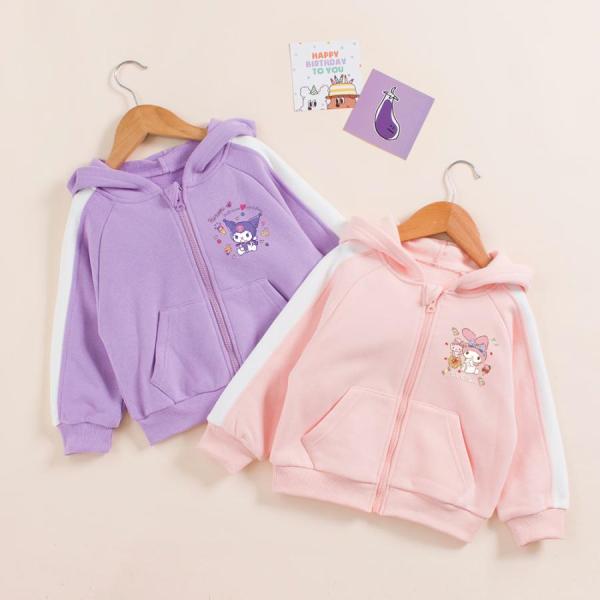 キッズ パーカー 女の子 クロミ メロディ ジャケット ベビー コート 長袖 フード付き 子供 ジップパーカー トップス 春秋/冬 おしゃれ 着心地良い 普段着 素材：綿95%、5%ポリ混紡。肌触りが快適で、通気性と吸水性も抜群です。サイズ...