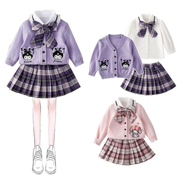 クロミちゃん マイメロディー  カーディガン キッズ服 子供服 春秋冬 セーター 学院風 制服 入学式 女の子 上下セット レーディス 長袖 制服  100cm~160cm【材質】綿；肌触り柔らかな生地で、お肌の弱いお子様も安心してお召し頂...